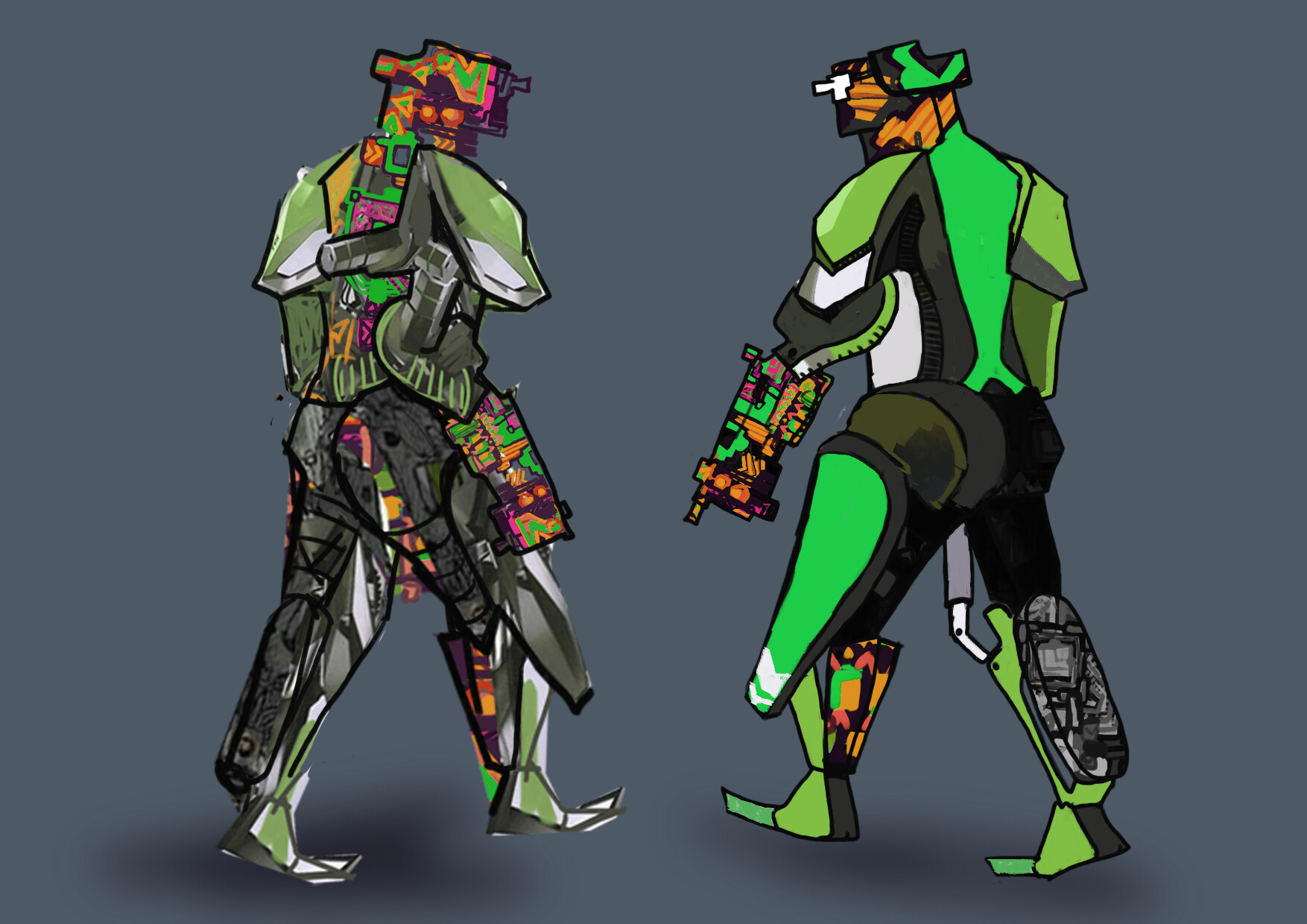 ArtStation - robot and her gun