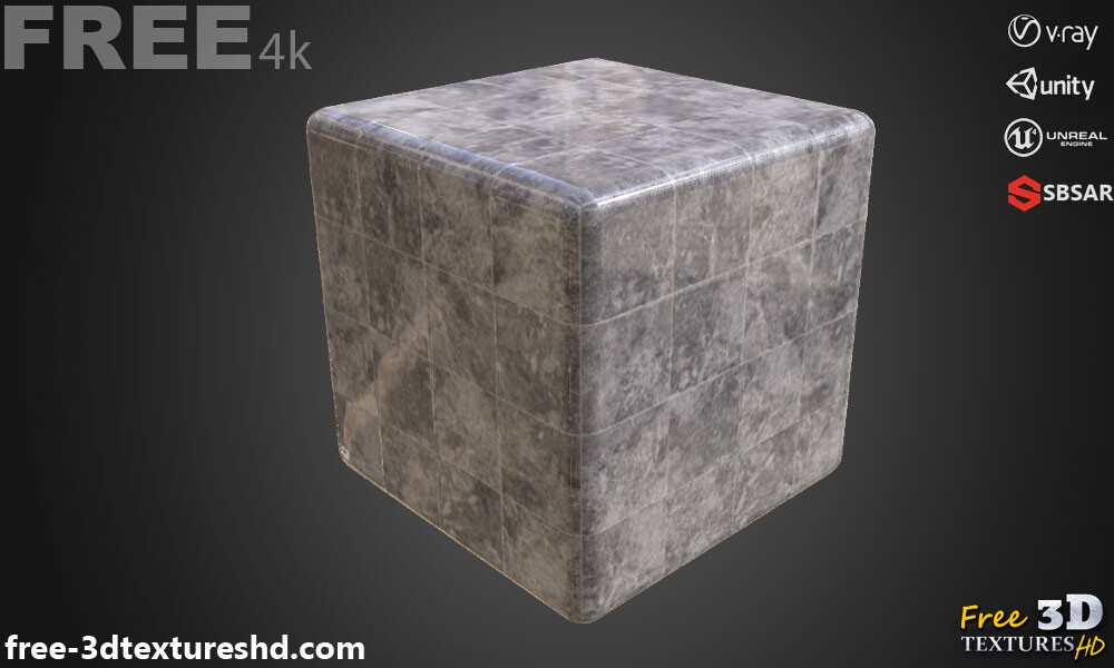 PBR Textures Free Download - Grey Marble Tile Substance SBSAR PBR ...