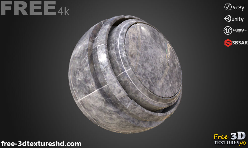PBR Textures Free Download - Grey Marble Tile Substance SBSAR PBR Texture Free Download 4K