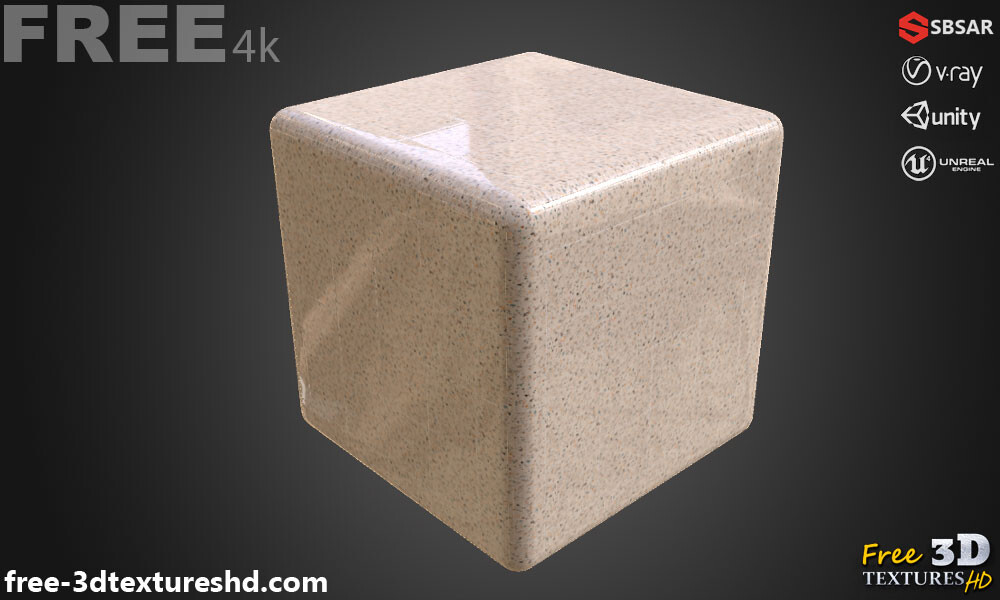 3D textures PBR free Download - Beige Ceramic Floor Tiles Terrazzo ...