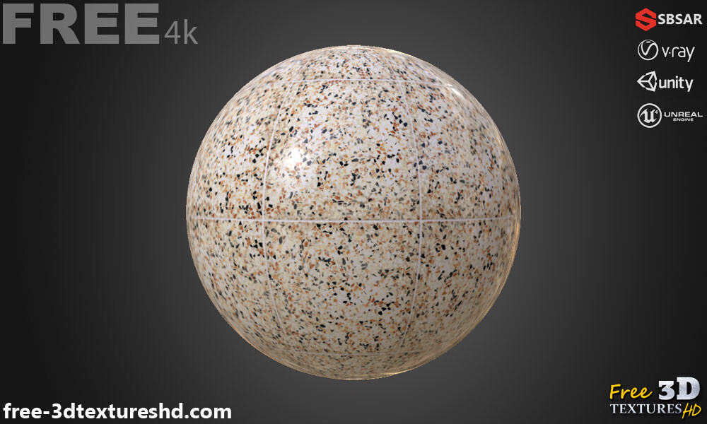 PBR Textures Free Download - Ceramic Floor Tile Terrazzo Pattern PBR ...