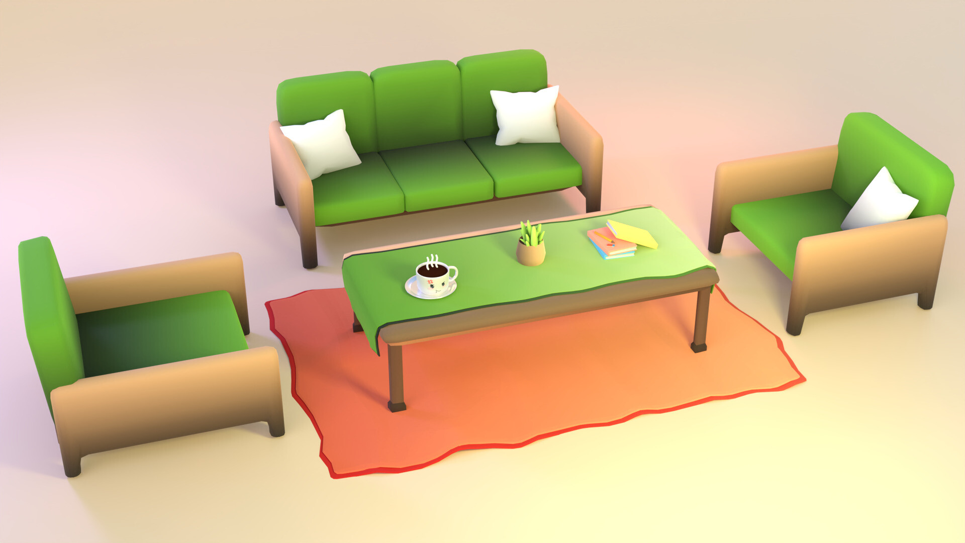 ArtStation - Low-Poly Furniture Practice