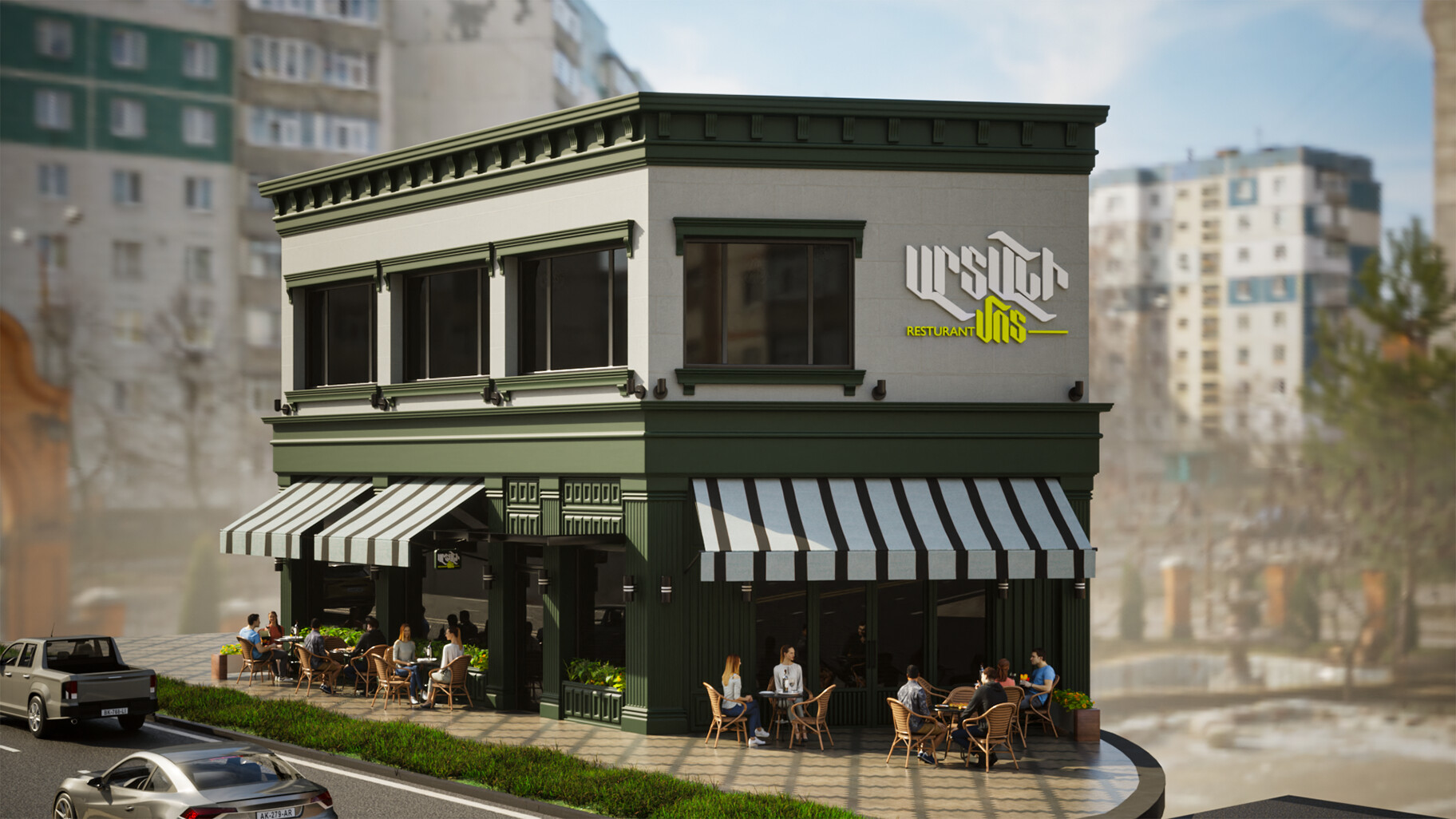 ArtStation - Restaurant Facade Concept