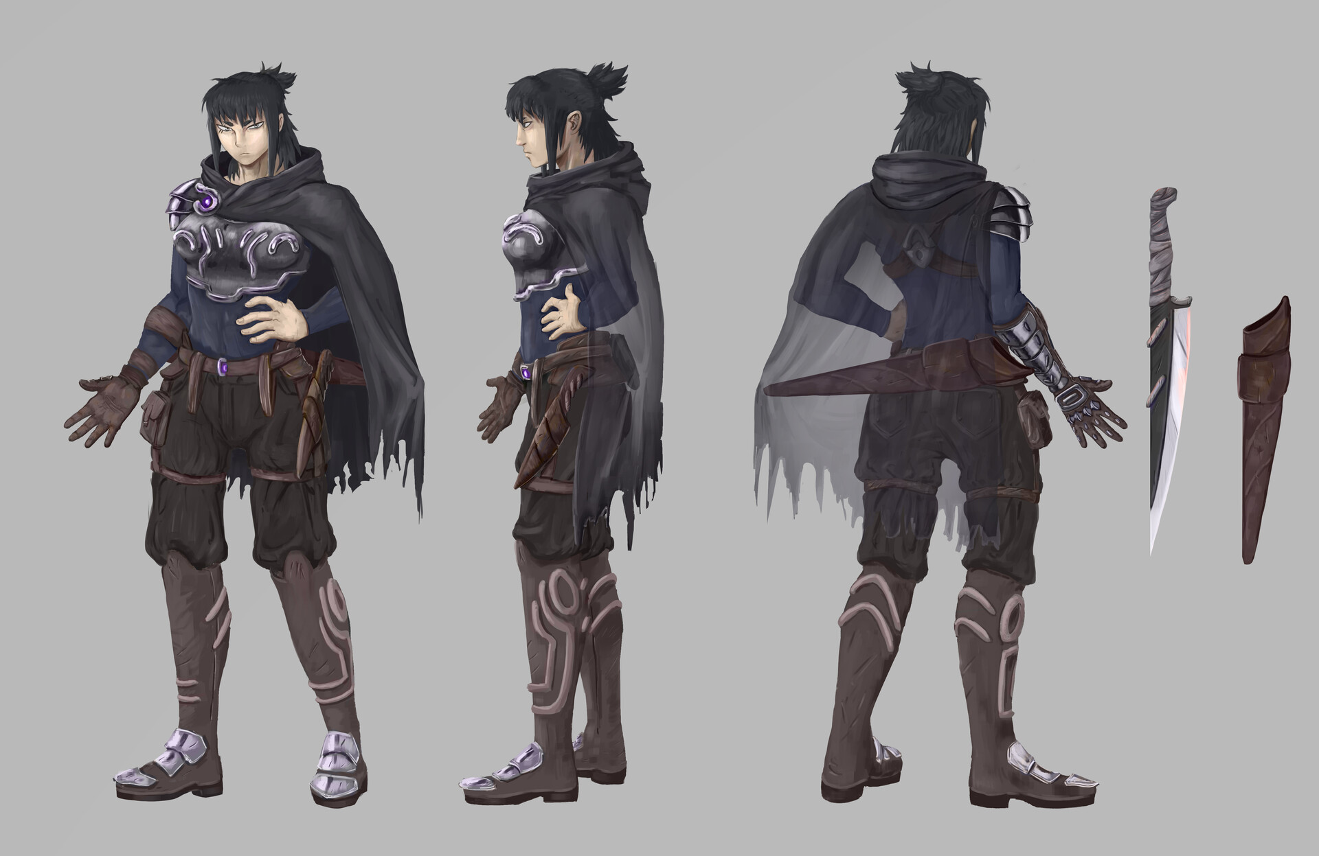 ArtStation - Tenna's turn around, expression sheet and props.