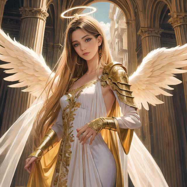 ArtStation - beautiful girl dressed as an angel