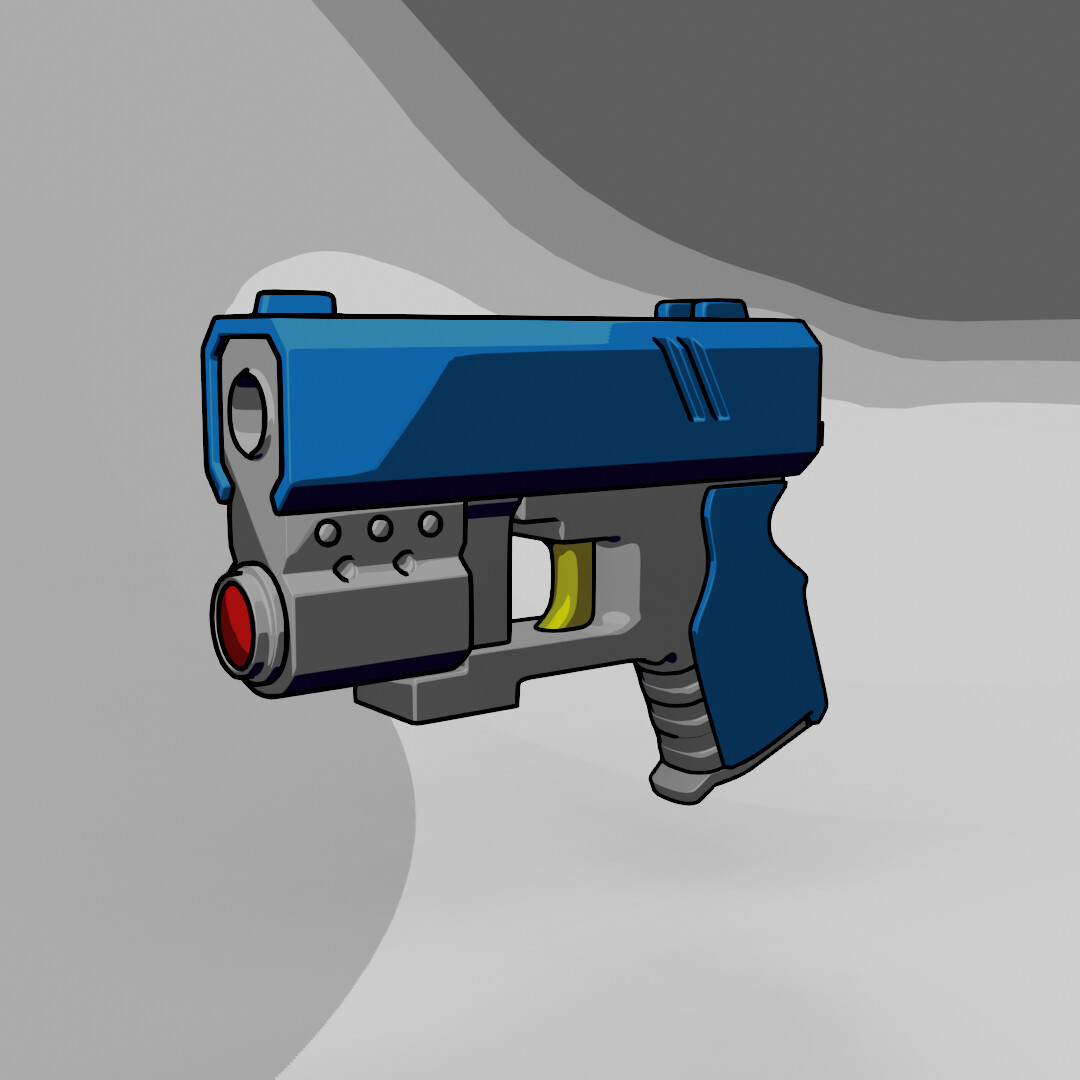 ArtStation - Gun. 3d model based on the work of Fernando Correa.