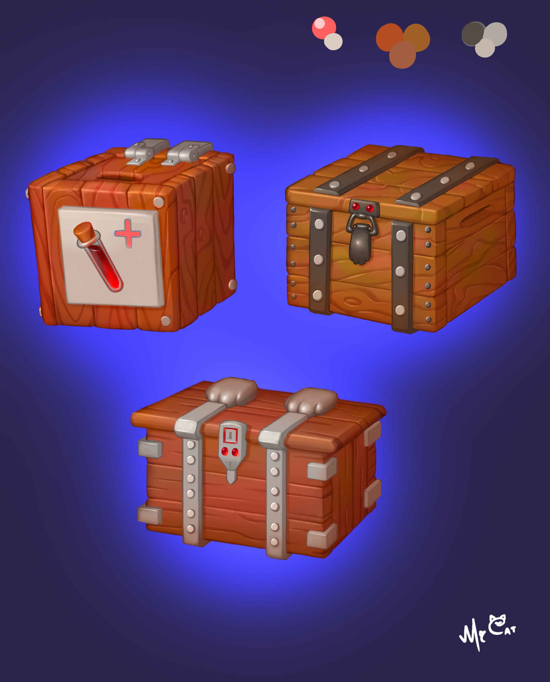ArtStation - Medcat project: boxes.