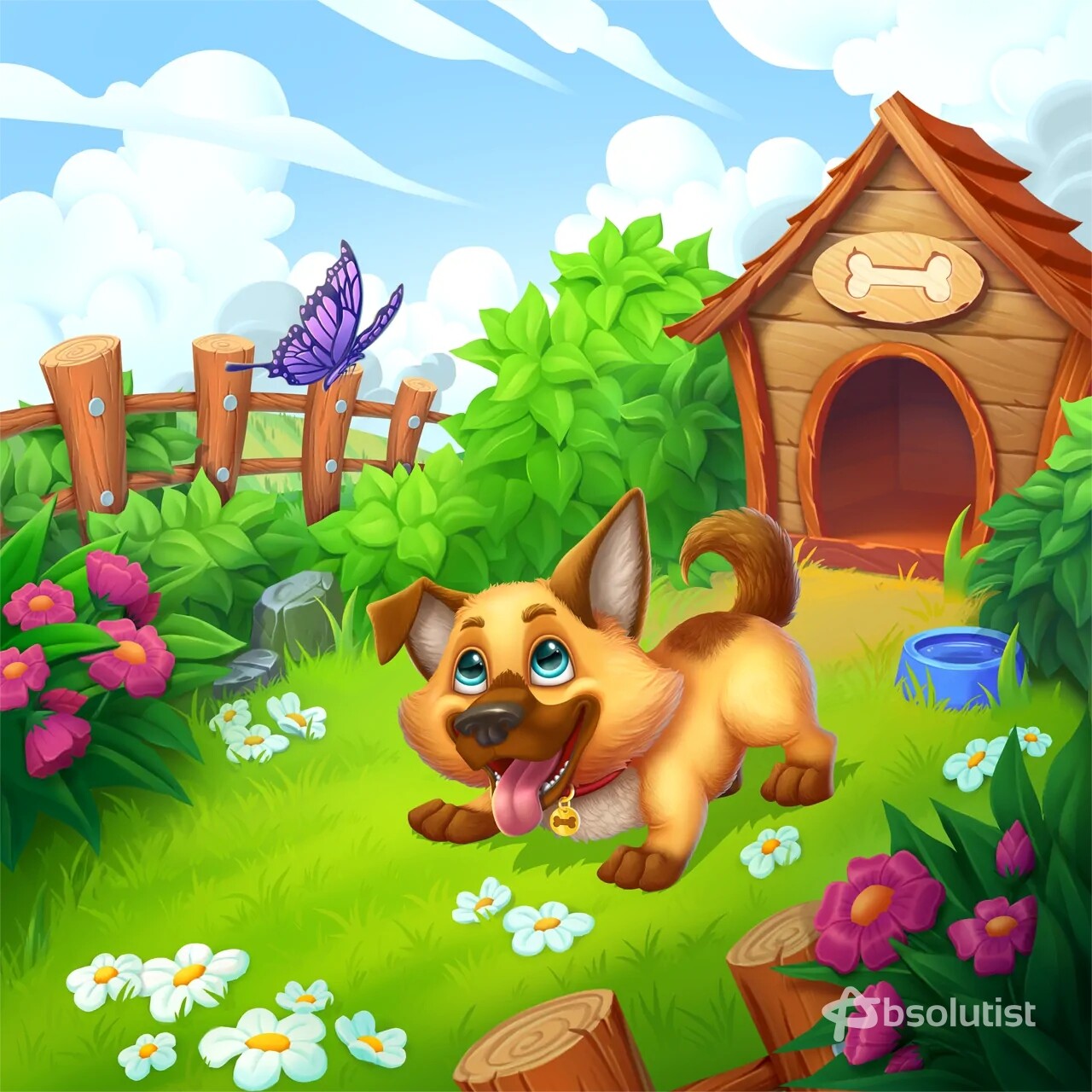 ArtStation - Playful Puppy