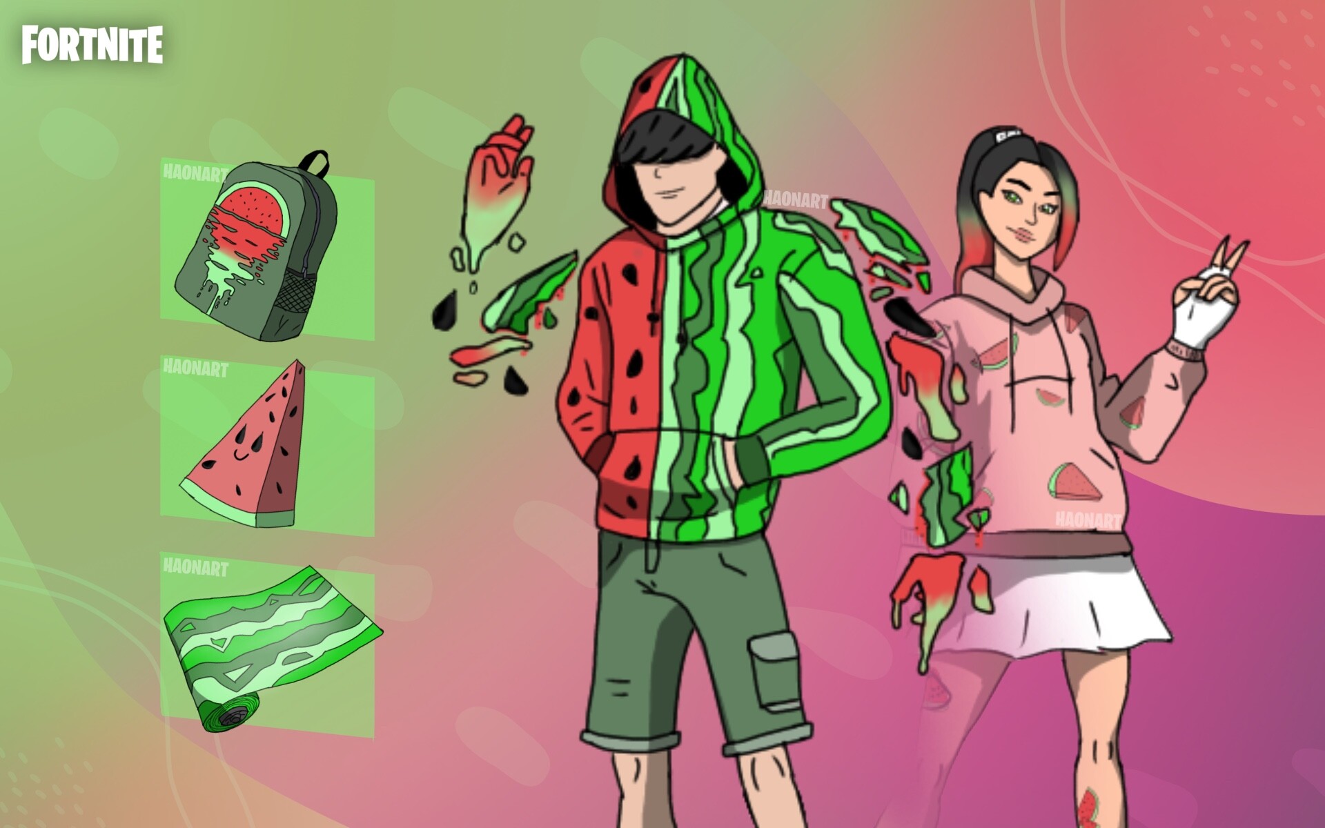 HaonArt - Fortnite Skin set Concept | Juicy Summer set