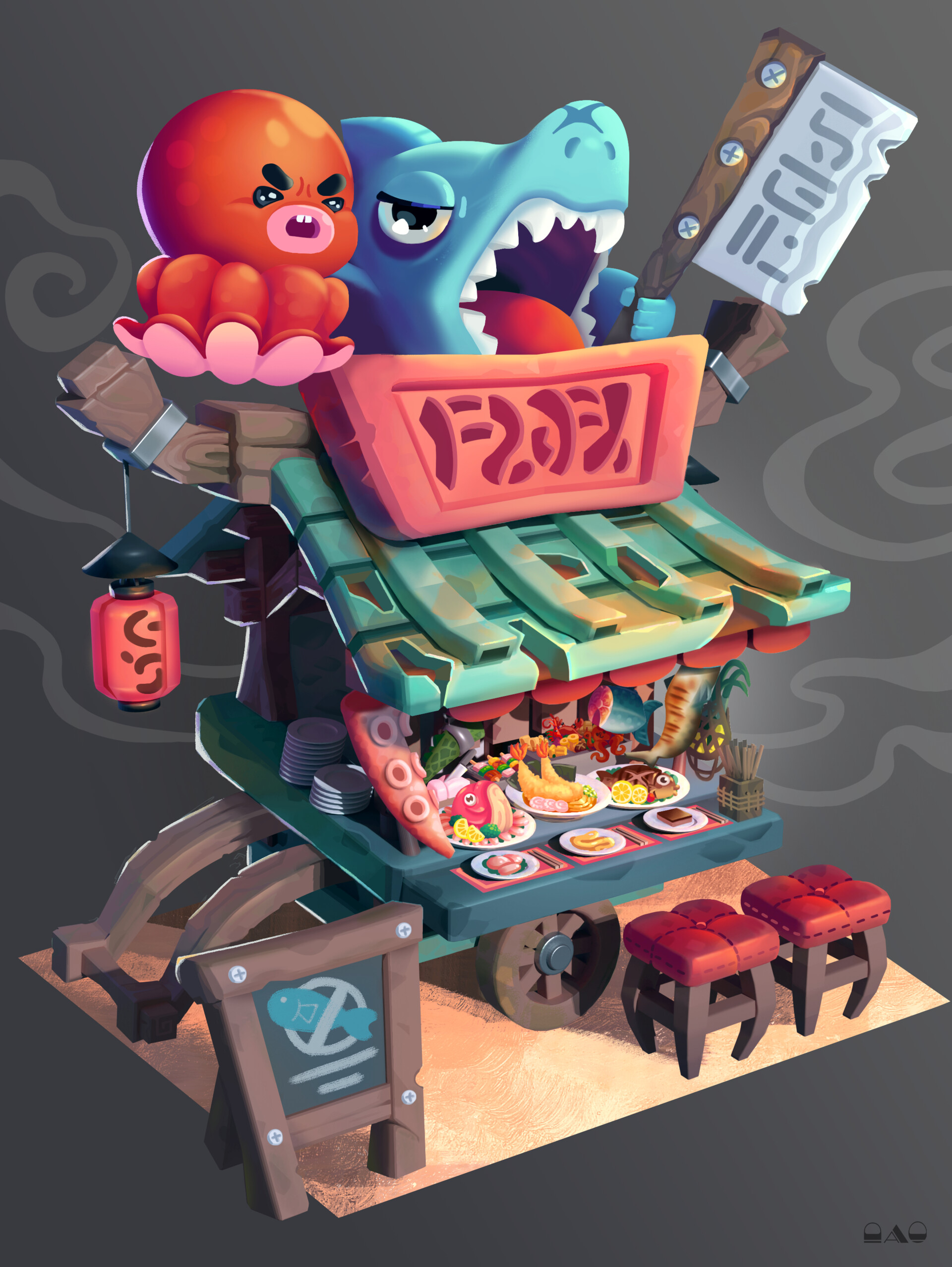ArtStation - A Shark Cart Bar