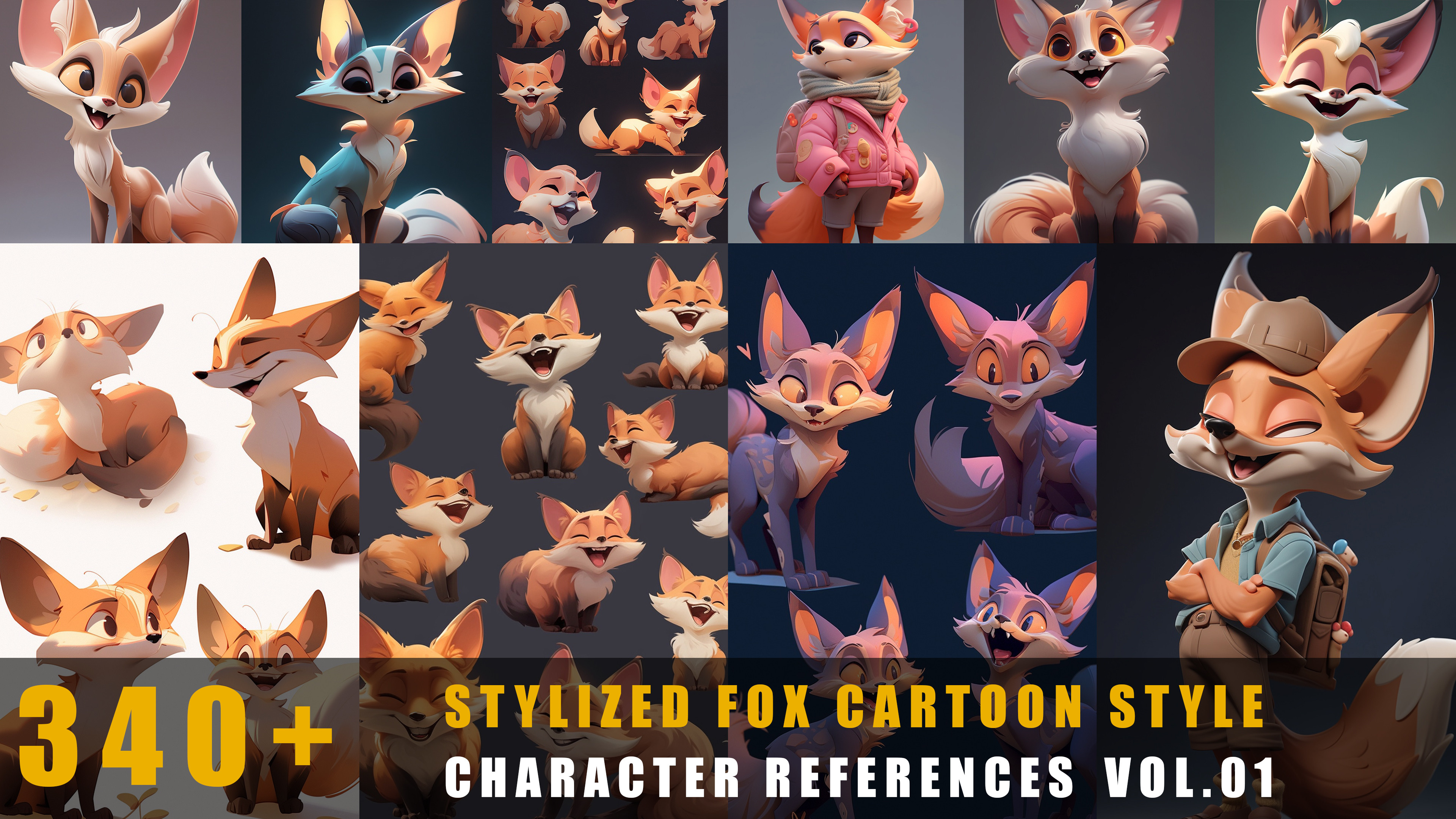 WaterLaw's Studio - 340+ Stylized Fox Cartoon Style - References Pack ...