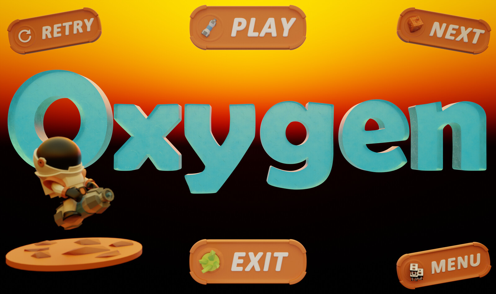Nick Mikhalev - Oxygen - game UI and 3D assets