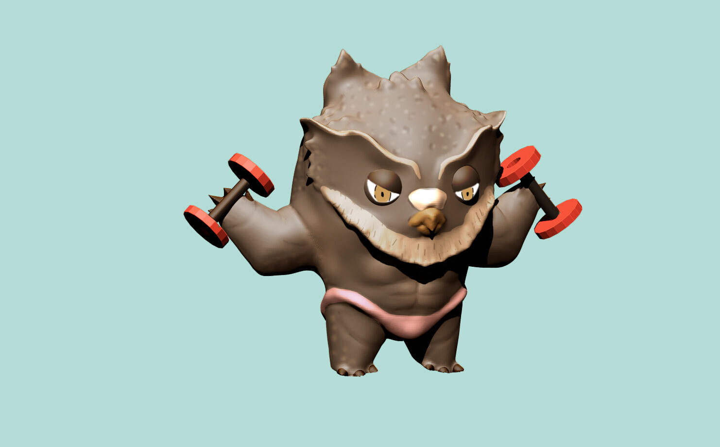 ArtStation - Bodybuilder Owl (Model based on the model of Kuuro of Dan ...