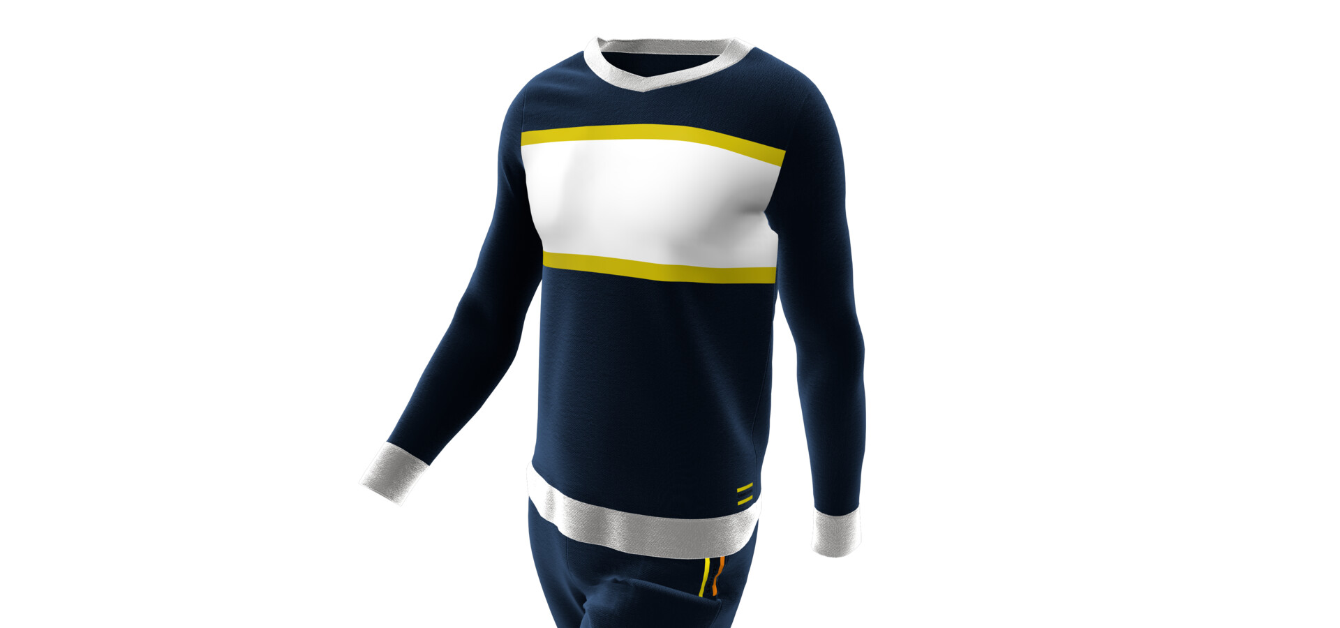ArtStation - 3D CLOTHES Crewneck Sweatshirt and pants BLEU AND YELLOW
