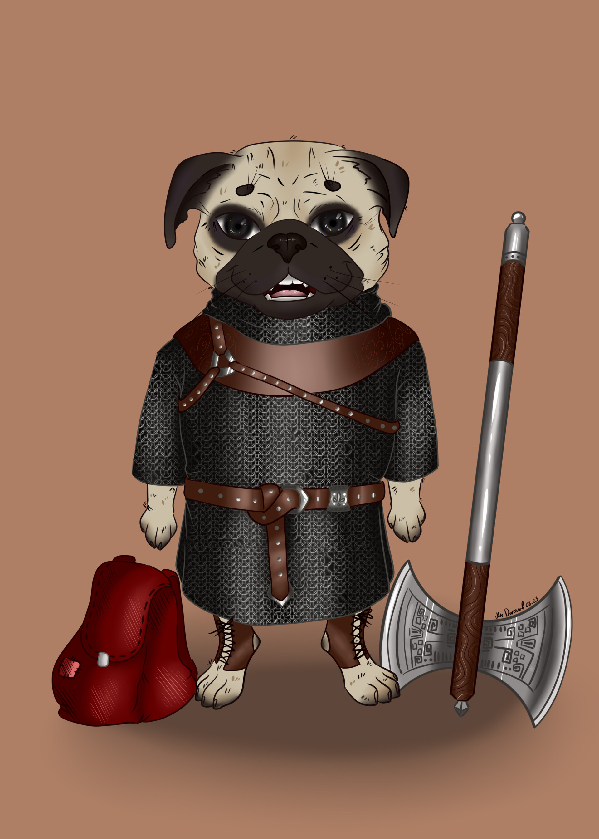 ArtStation - The pug is a berserker.