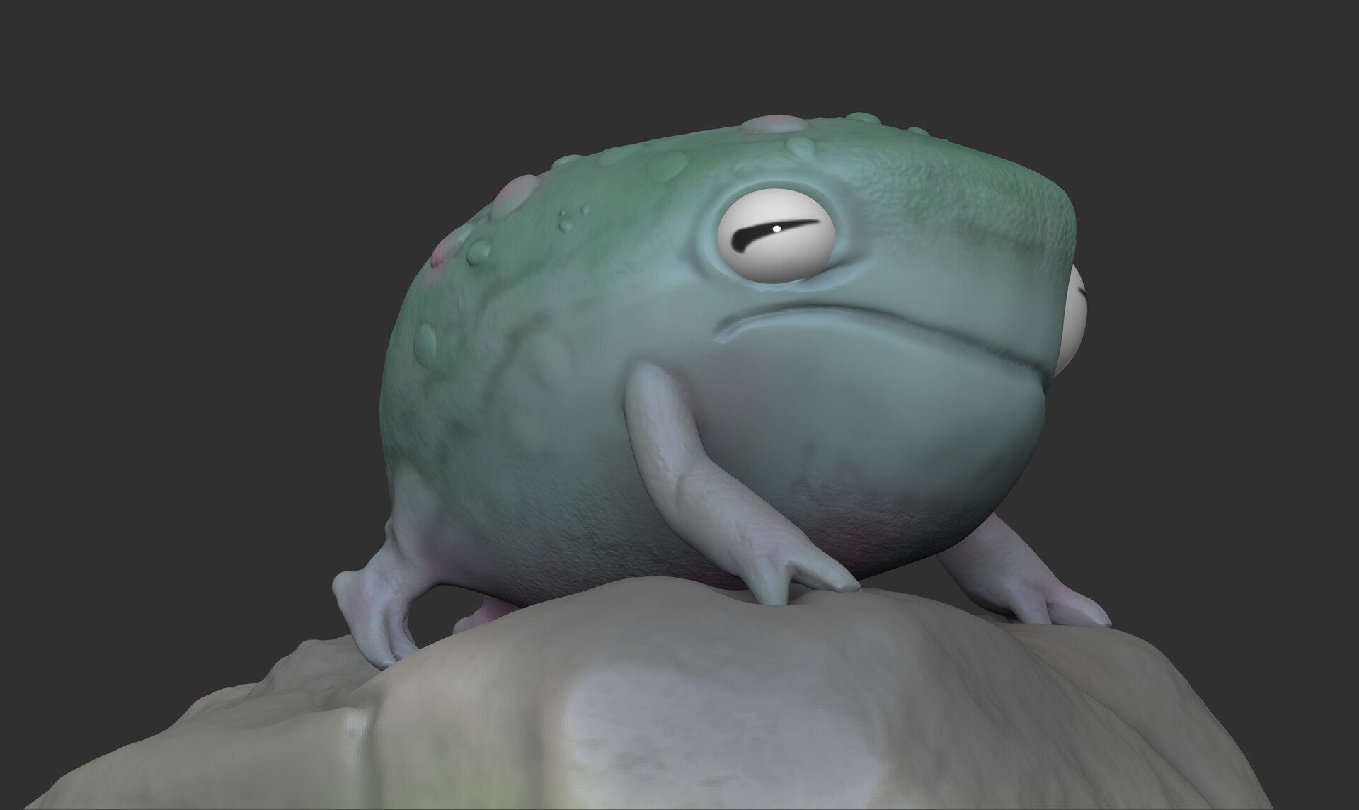 ArtStation - Small Frog sitting on a Stone