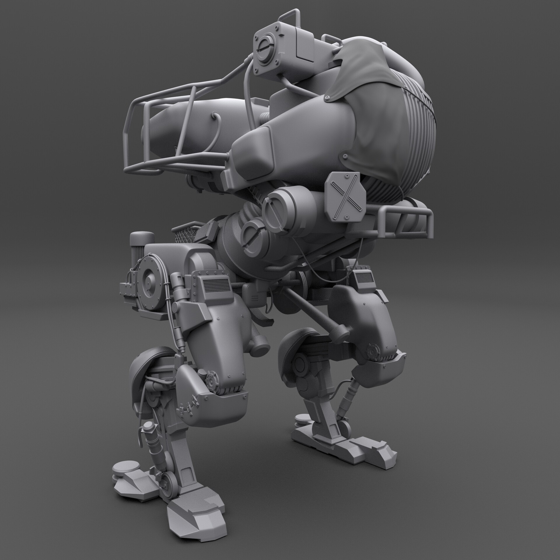 ArtStation - Hawken Spree Mech - Highpoly