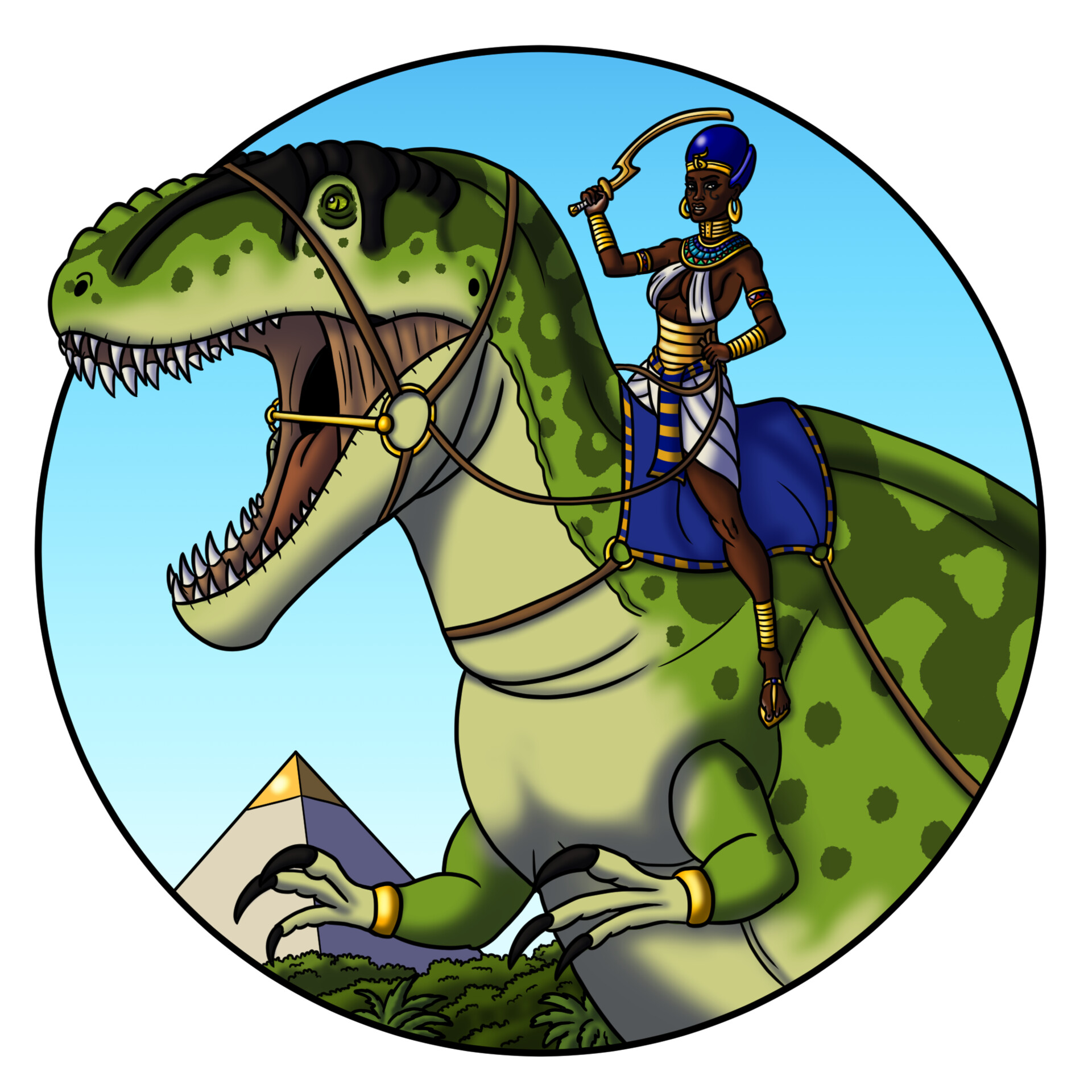 ArtStation - Pharaoh on a Dinosaur