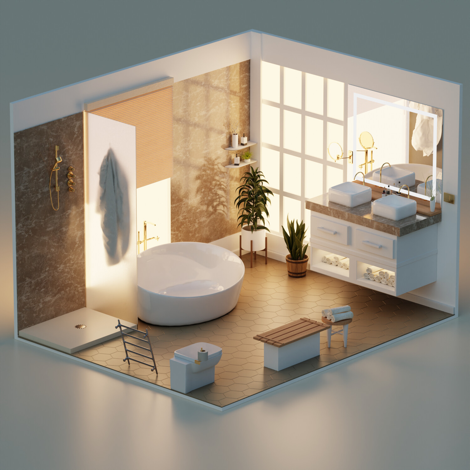 ArtStation - Isometric Bathroom