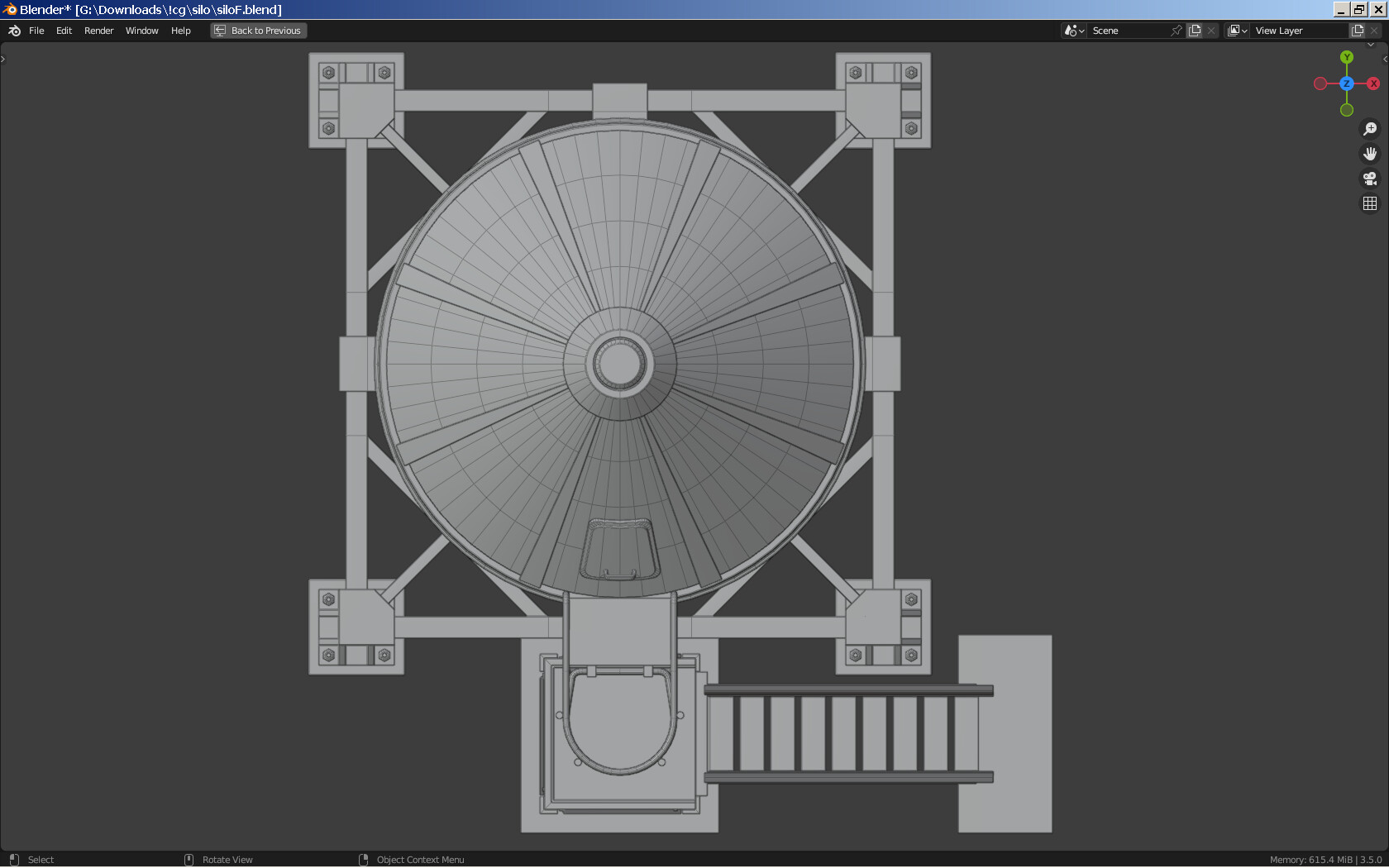Duster - Grain Storage Silo - Blender 3D Model