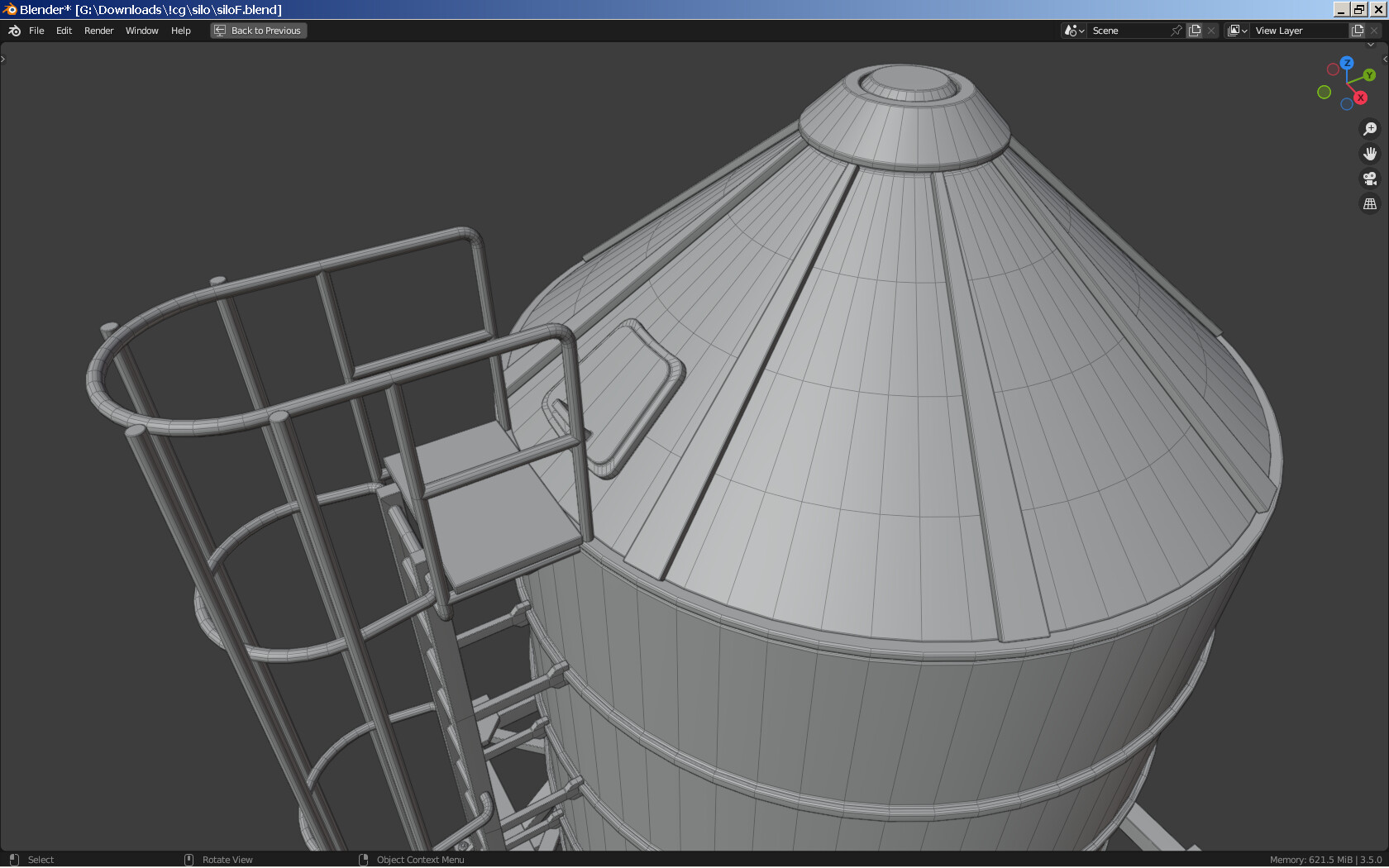 Duster - Grain Storage Silo - Blender 3D Model