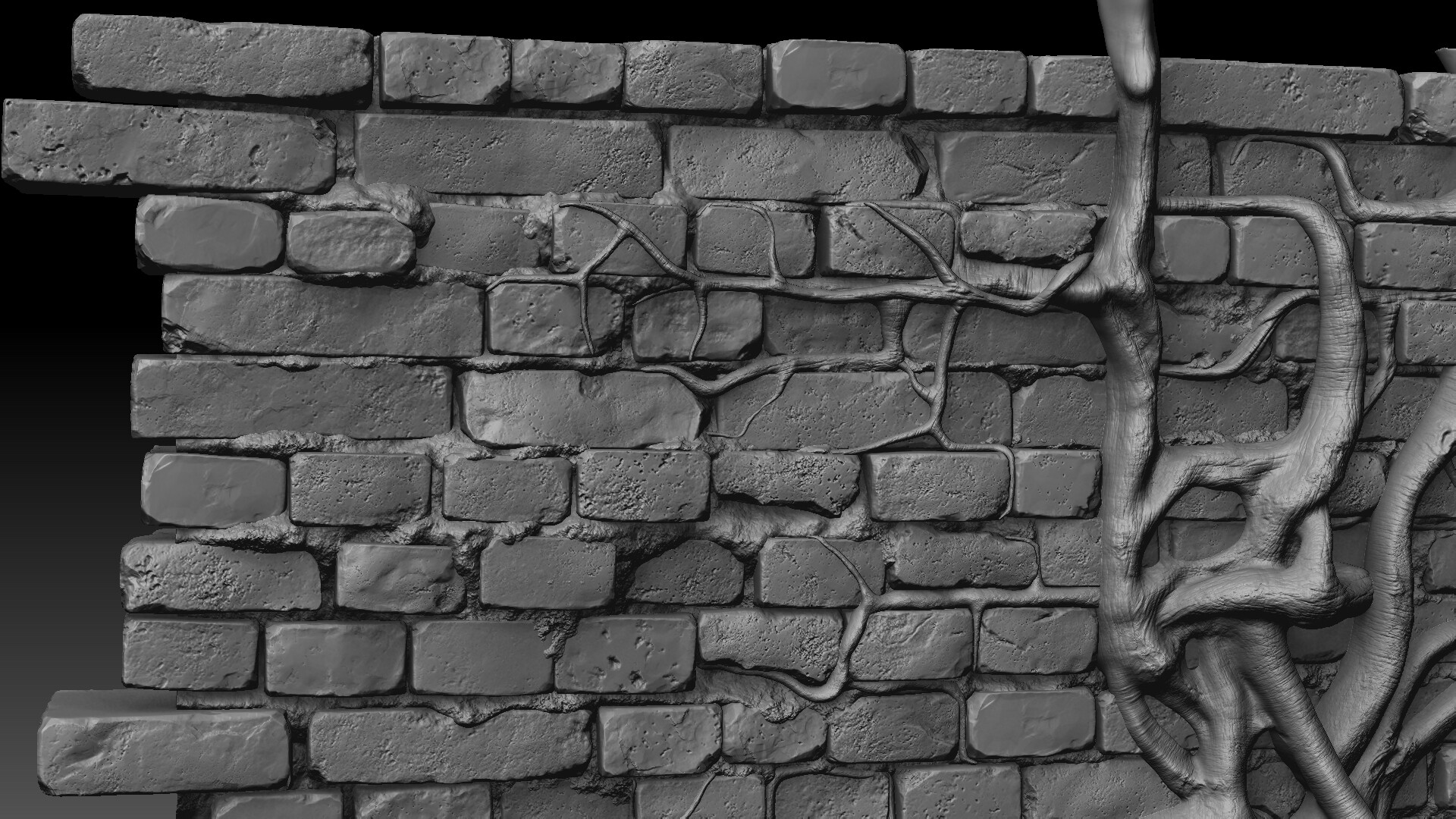 Angel Fernandes - Tree roots on brick wall - Substace Designer
