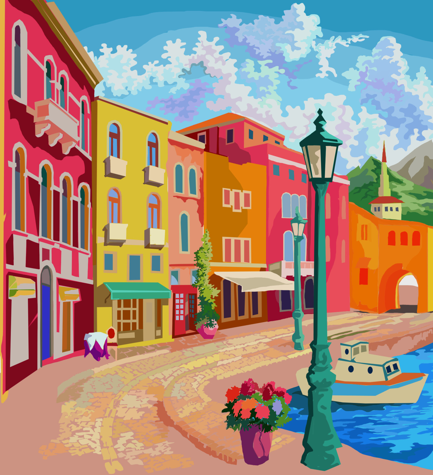 Nejla Gušić - Via degli Edifici Colorati (Street of Colorful Buildings ...