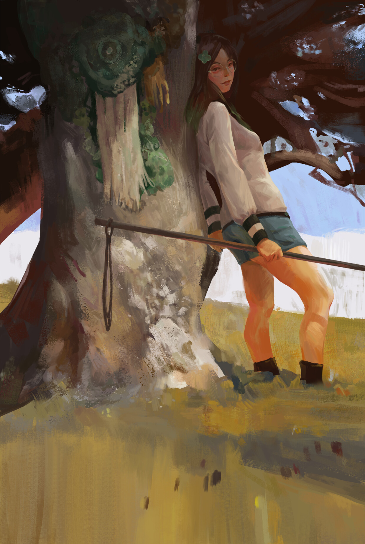 ArtStation - rest under tree