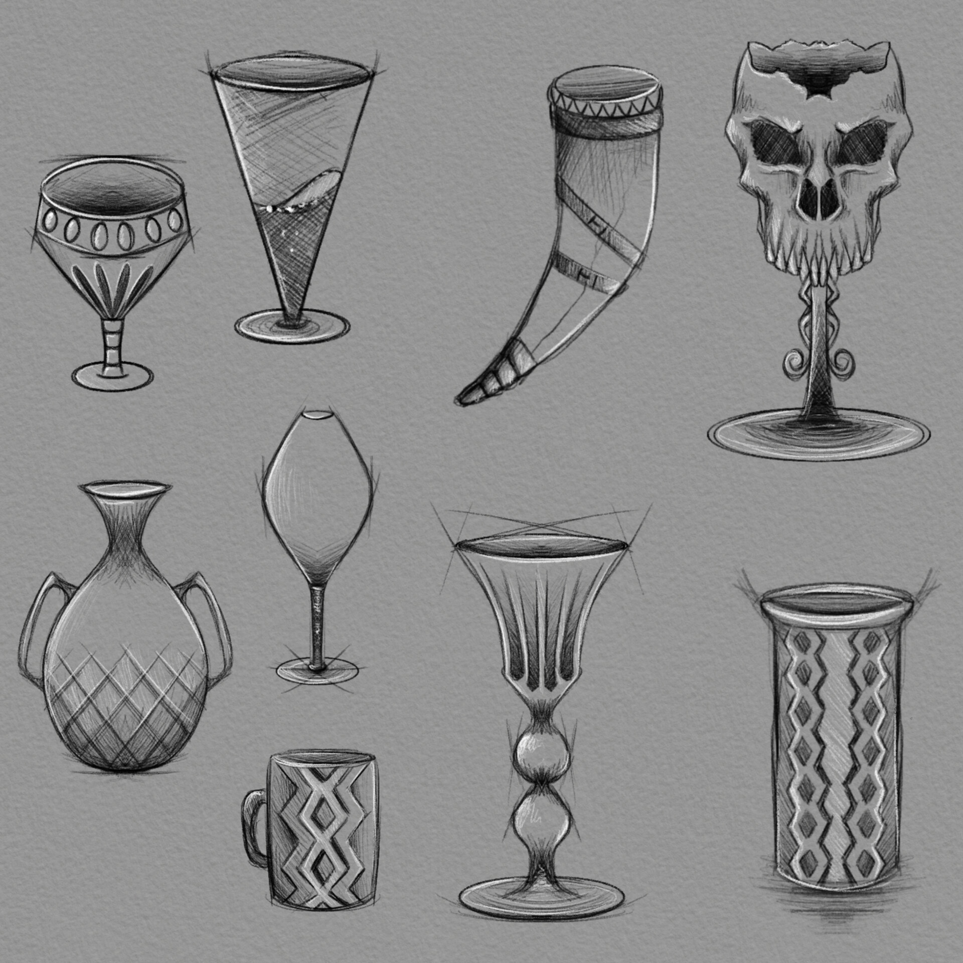 ArtStation - Cup Variation Sketches