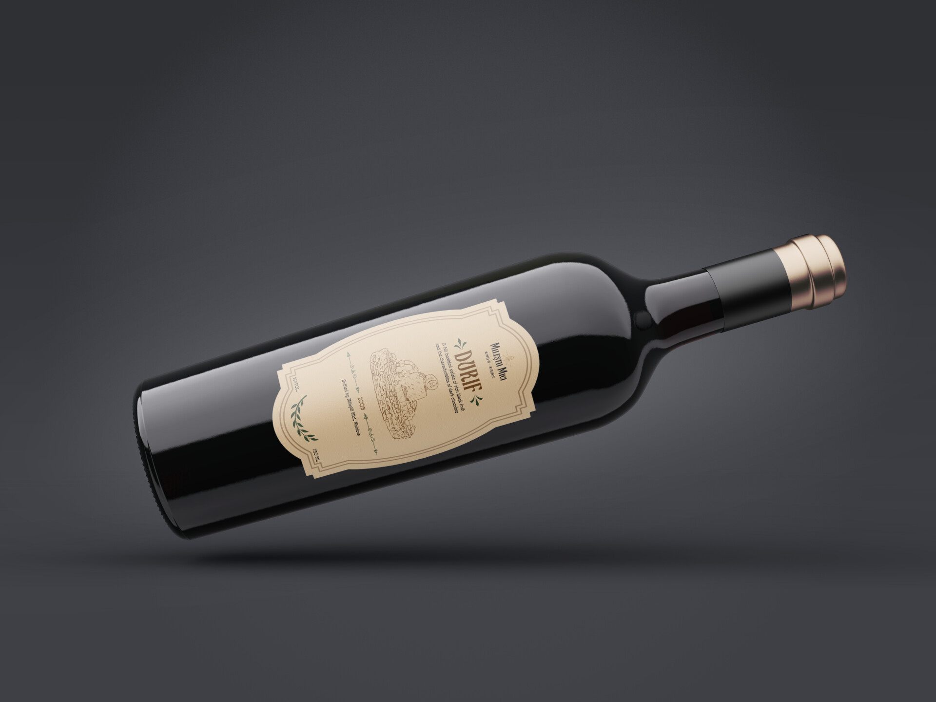 ArtStation - Durif wine label design and mockup
