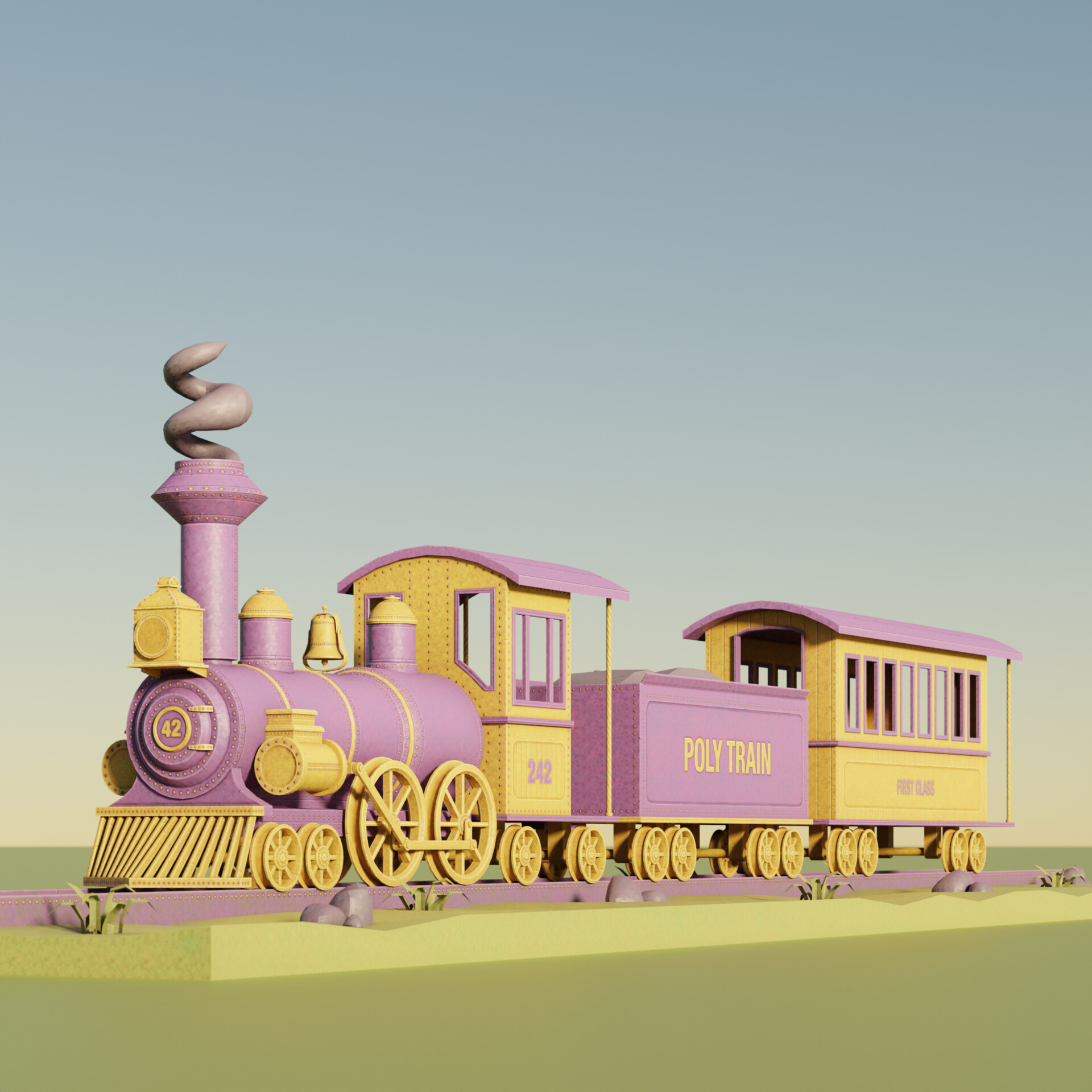 ArtStation - Low Poly Train