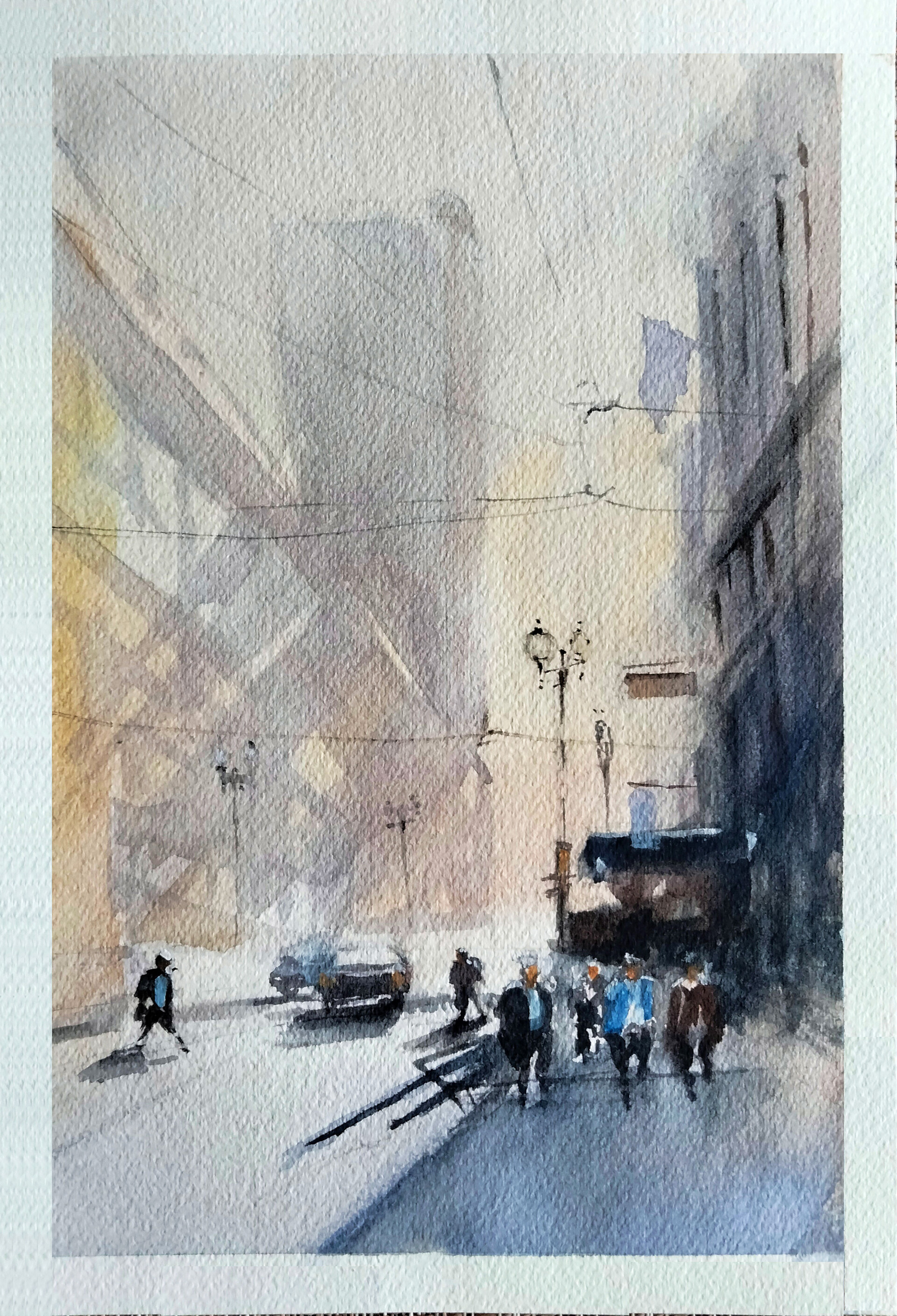 ArtStation - Cityscape in watercolor - a study from master artist Alvaro Castagnet