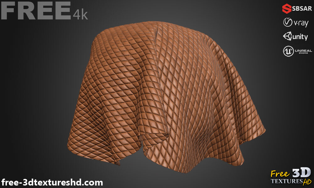 PBR Textures Free Download - Natural Leather Stitch Substance SBSAR 3D ...
