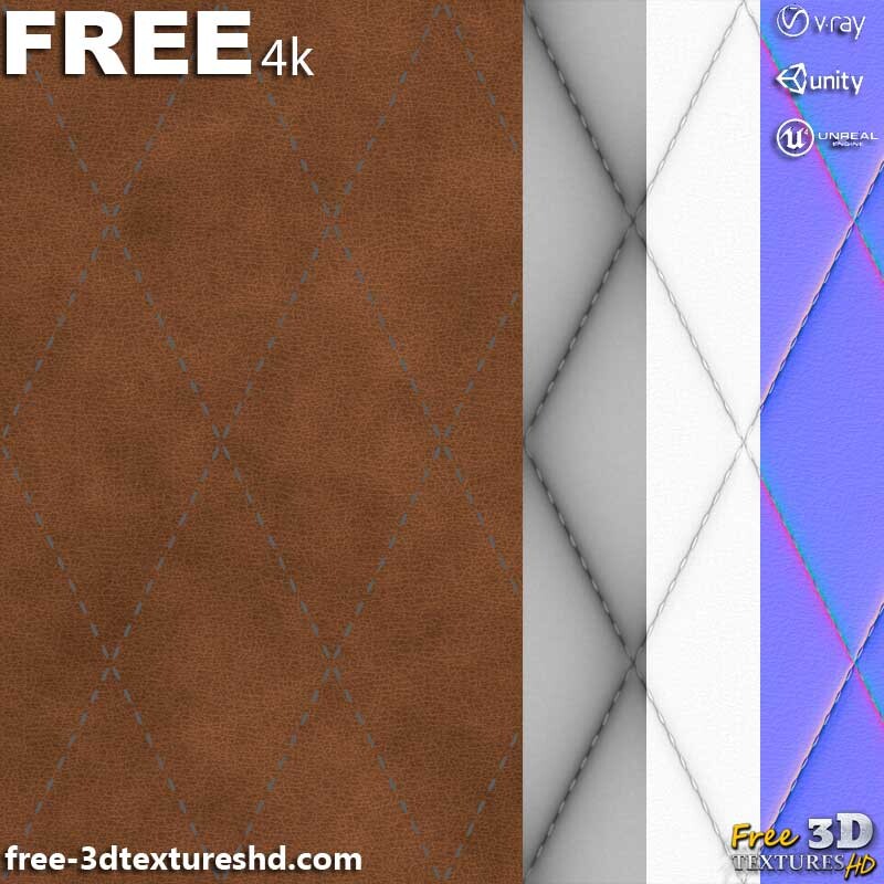 PBR Textures Free Download - Natural Leather Stitch Substance SBSAR 3D ...