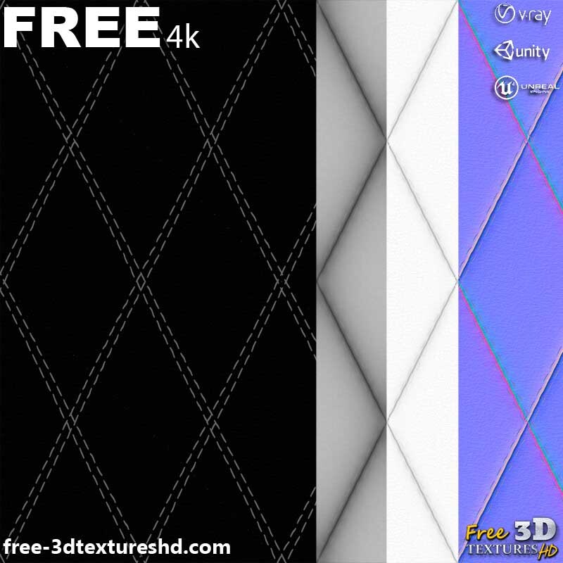 PBR Textures Free Download - Black Diamond Leather Double Stitch ...