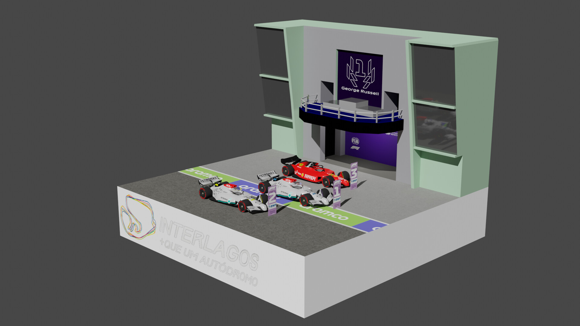 ArtStation - F1 diorama Brazil 2022 podium