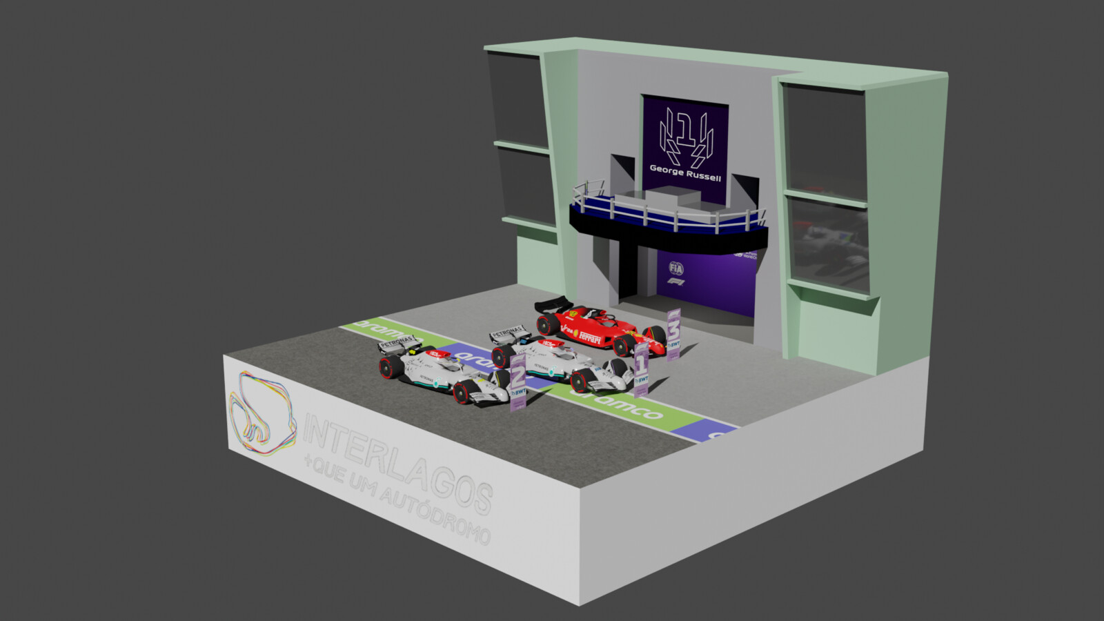 Chris vd Berg - F1 diorama Brazil 2022 podium