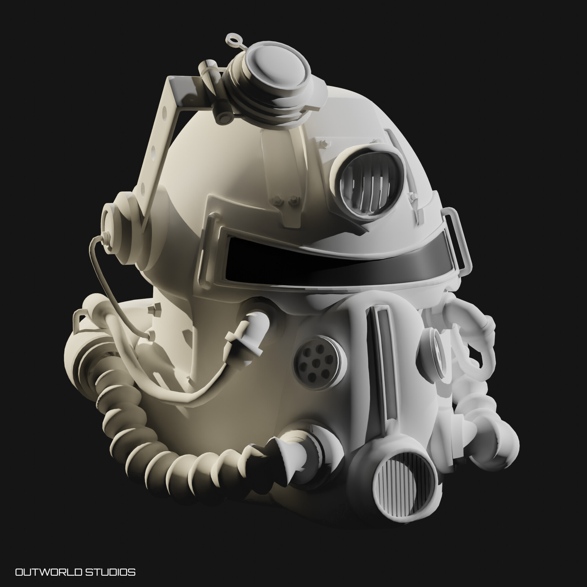 ArtStation - Fallout: T-51B Power Armor Helmet WIP