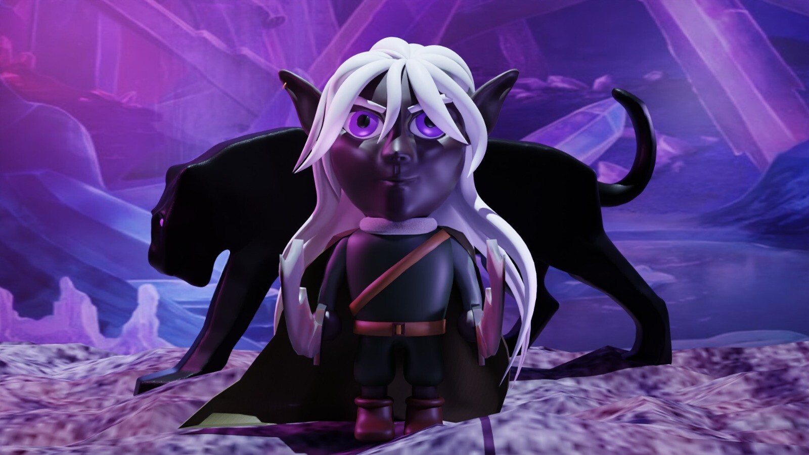 ArtStation - Drizzt Do'Urden & Guenhwyvar cartoon/low poly version