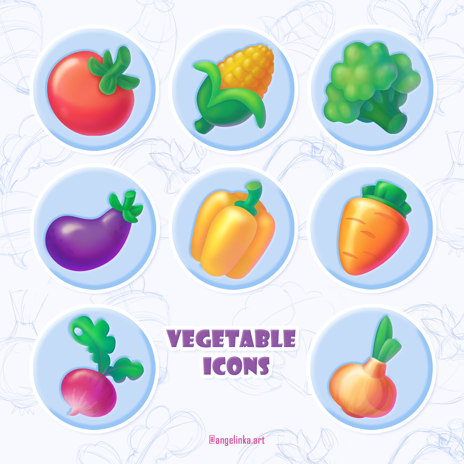 ArtStation - Vegetable icons