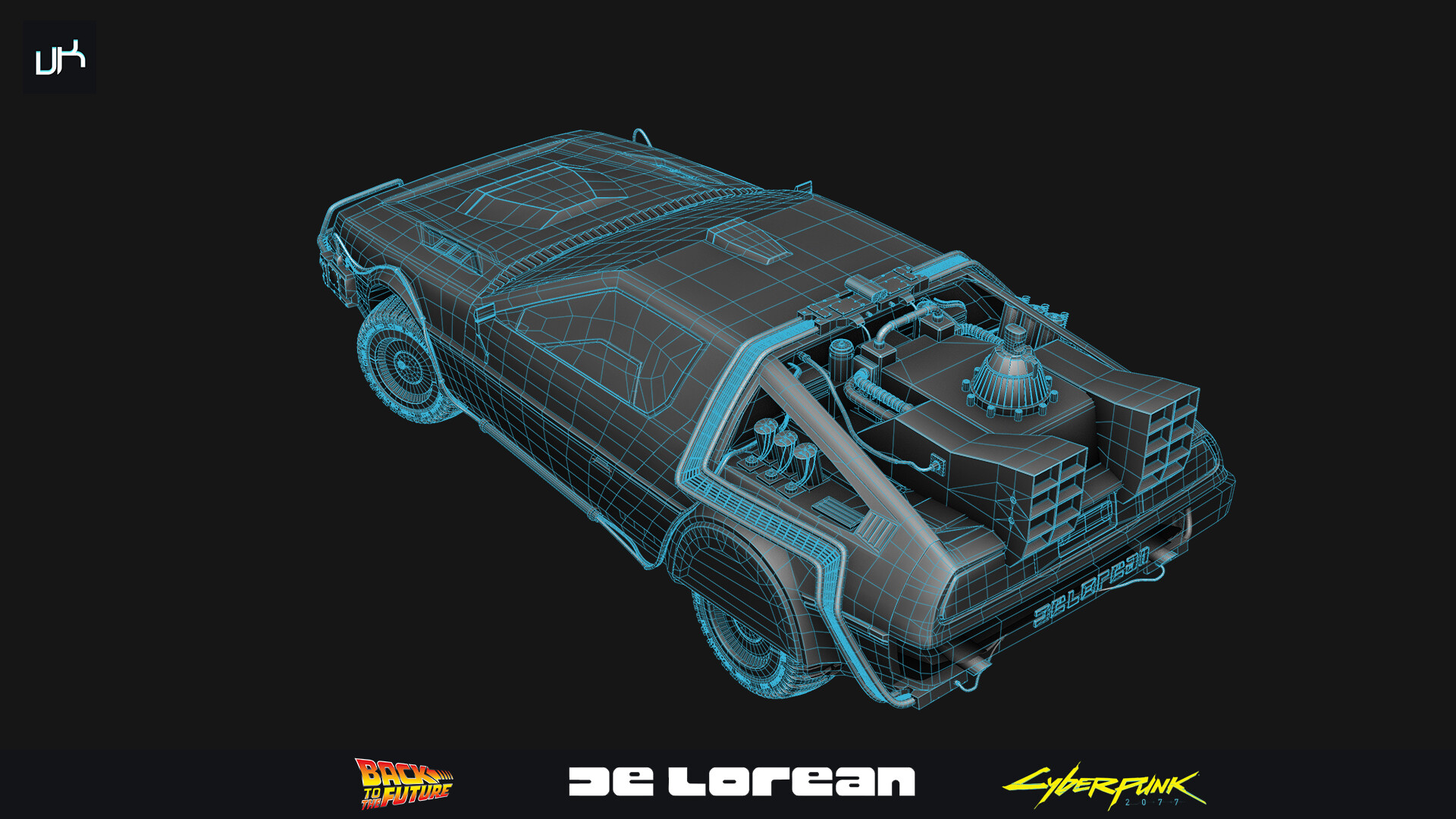 Victoria Kohan - DeLorean in the style of Cyberpunk 2077