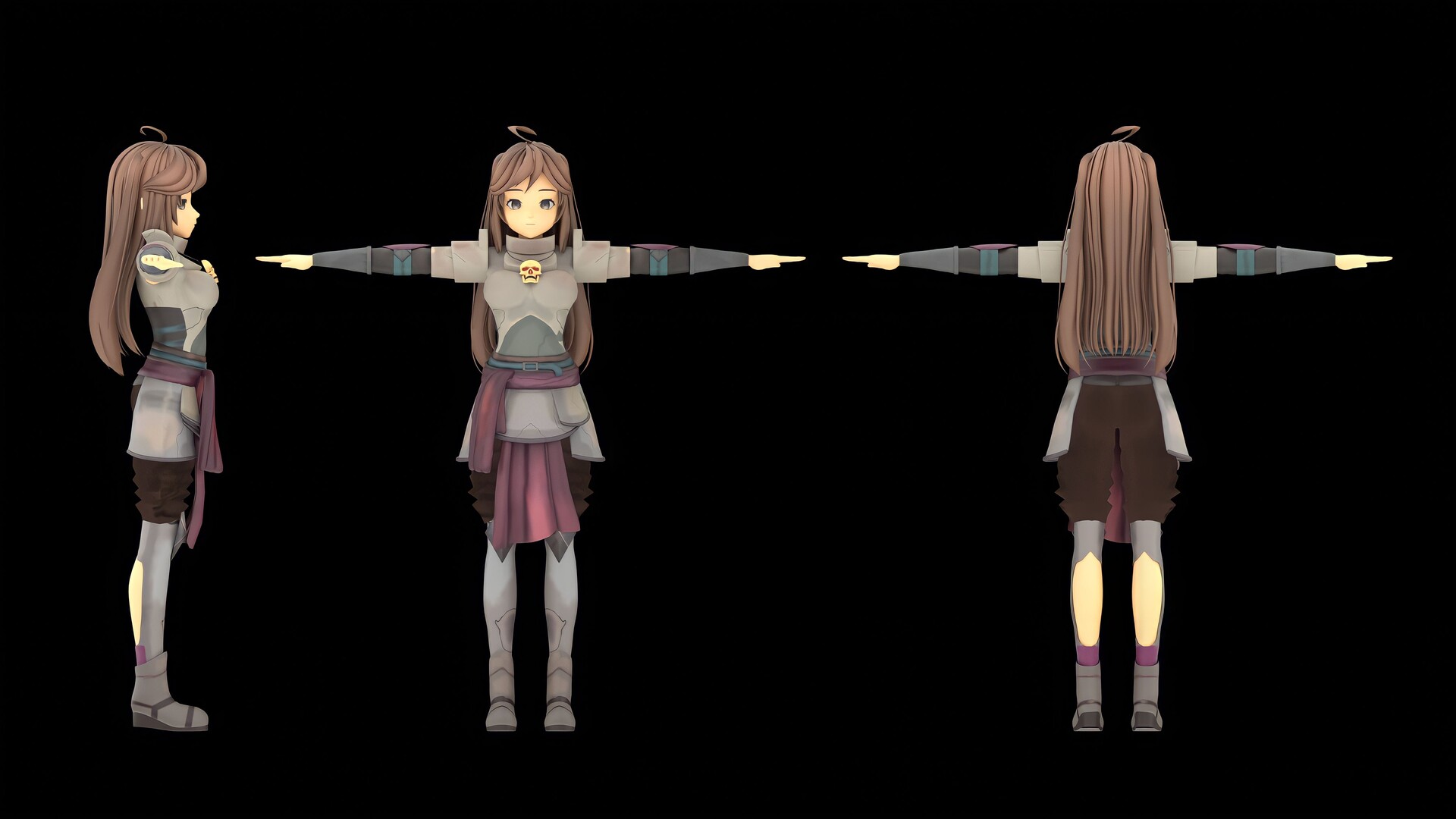 ArtStation - 3D ANIME ARMOUR GIRL AVATAR