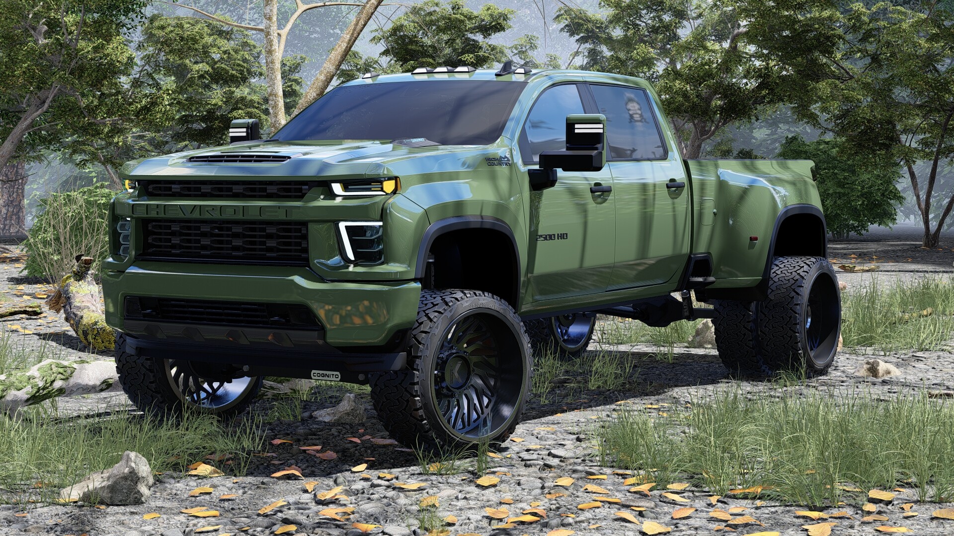 ArtStation - Chevrolet Silverado 2500HD Dually In the Woods
