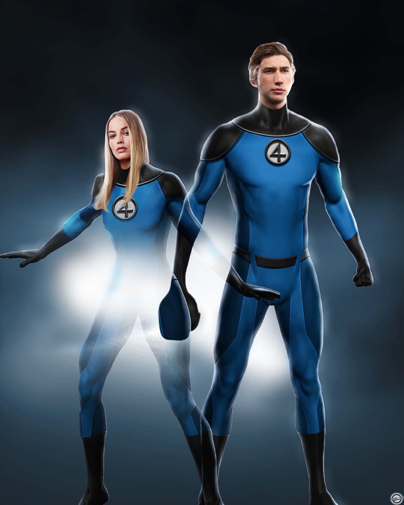 ArtStation - Adam Driver and Margot Robbie as the MCU’s Mr. Fantastic ...