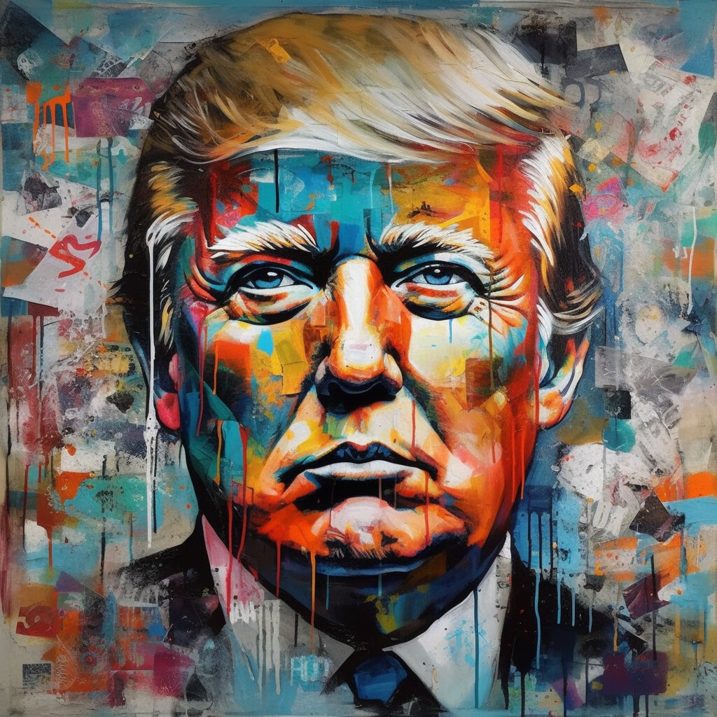 Dominic TT - Collage Graffiti Portrait Art - Presidents