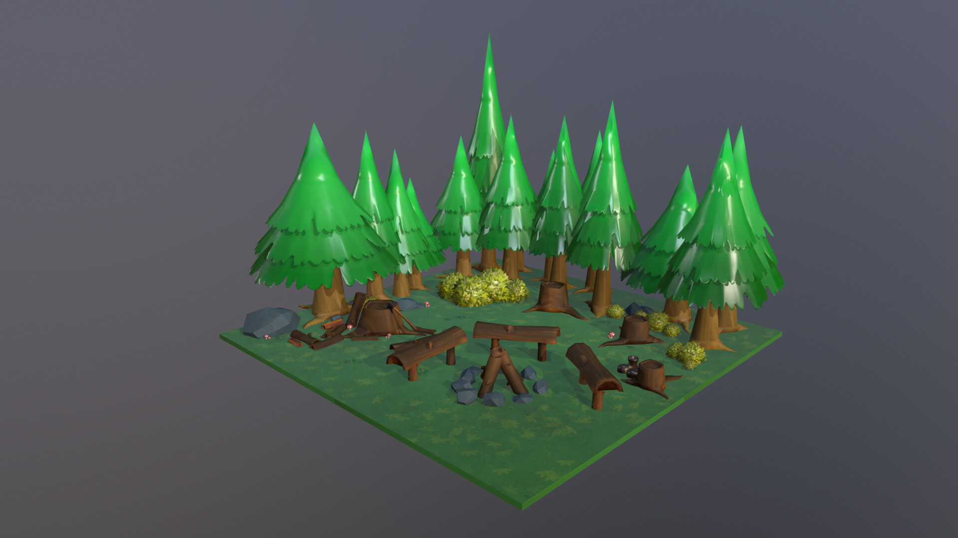 ArtStation - Stylized Forest Diorama