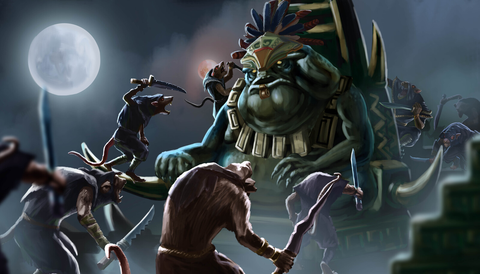 Vadim Berg - Illustration for video Fall of Lustria - Warhammer Fantasy