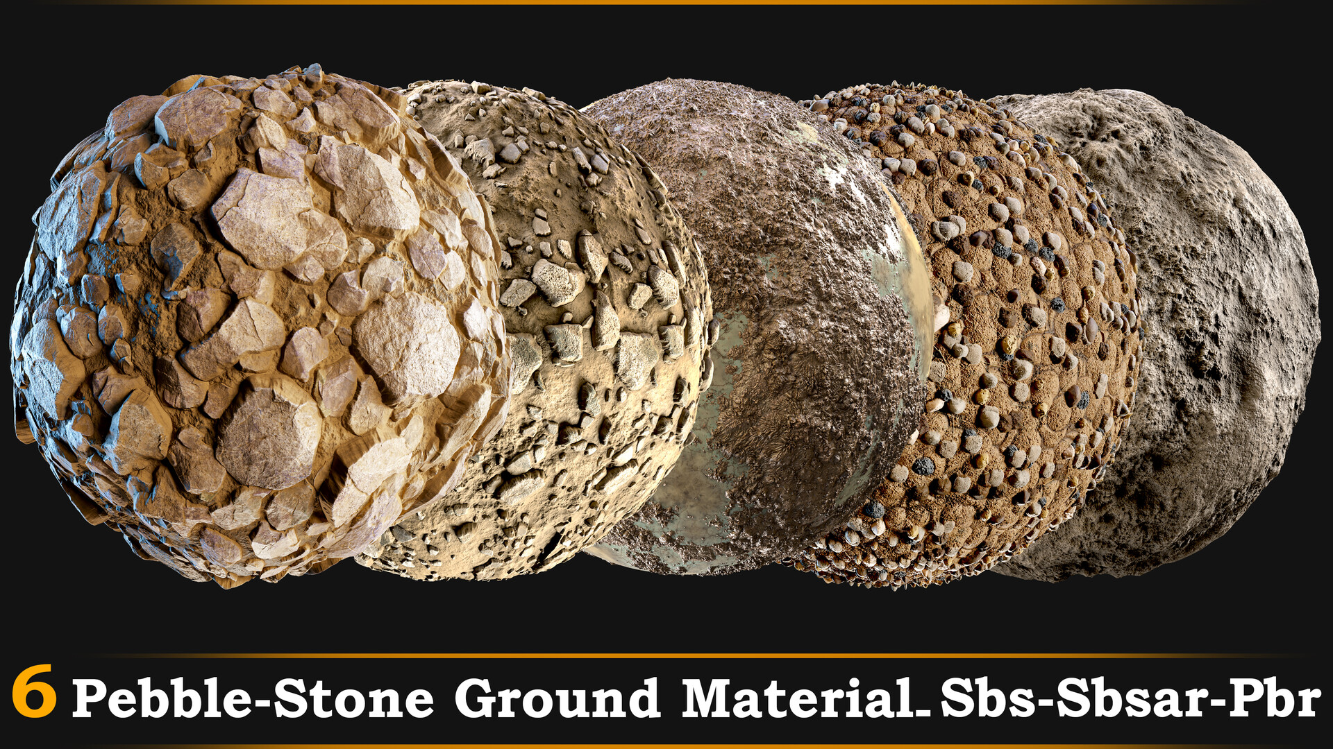 Zhax_Studio - 6 Pebble -Stone Ground Material +Tutorial-Sbs-Sbsar-Pbr