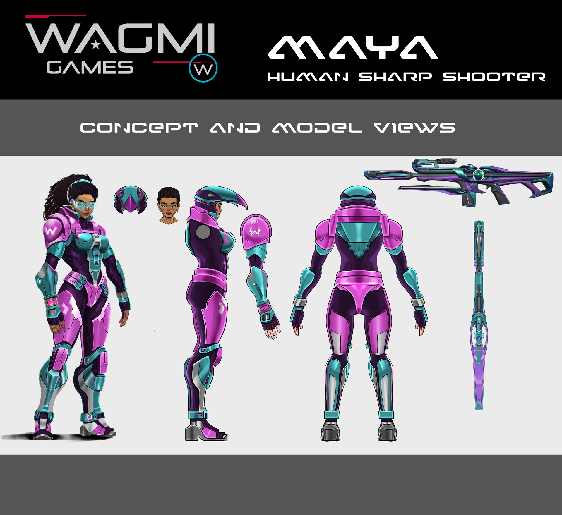 ArtStation - Maya Sharpshooter Model Sheet