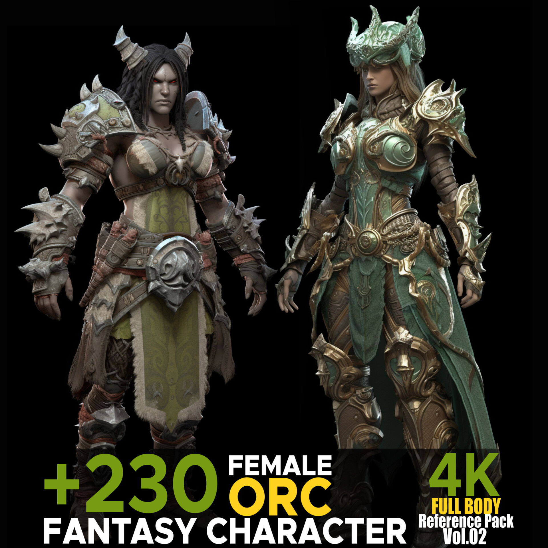 ArtStation - +230 Female ORC (Fantasy Character) Vol.02 | 4K | Reference Pack